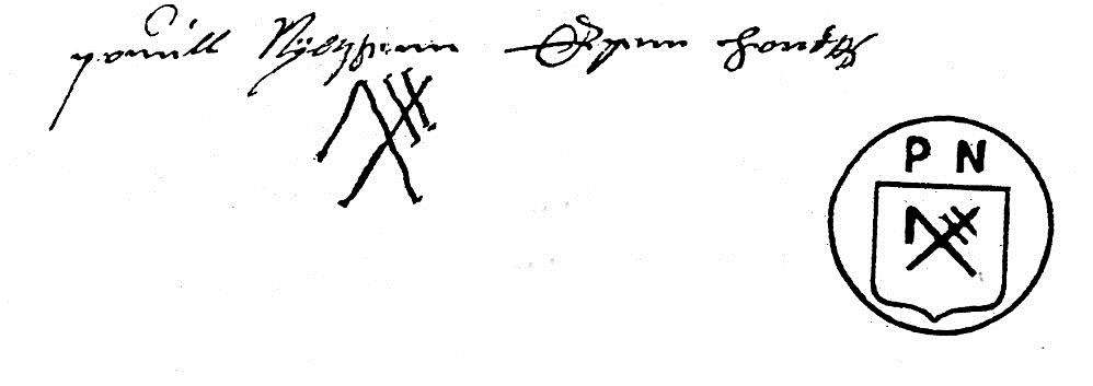 Billeder: Poul Nielsens segl gengives her efter et brev fra 1595